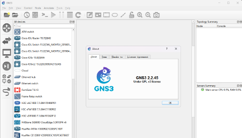 GNS3懒人版-2.2.45安装部署详细教程