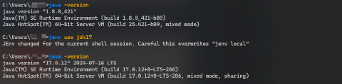 Win11使用JEnv管理多版本jdk