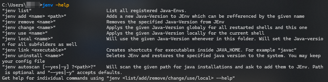 Win11使用JEnv管理多版本jdk
